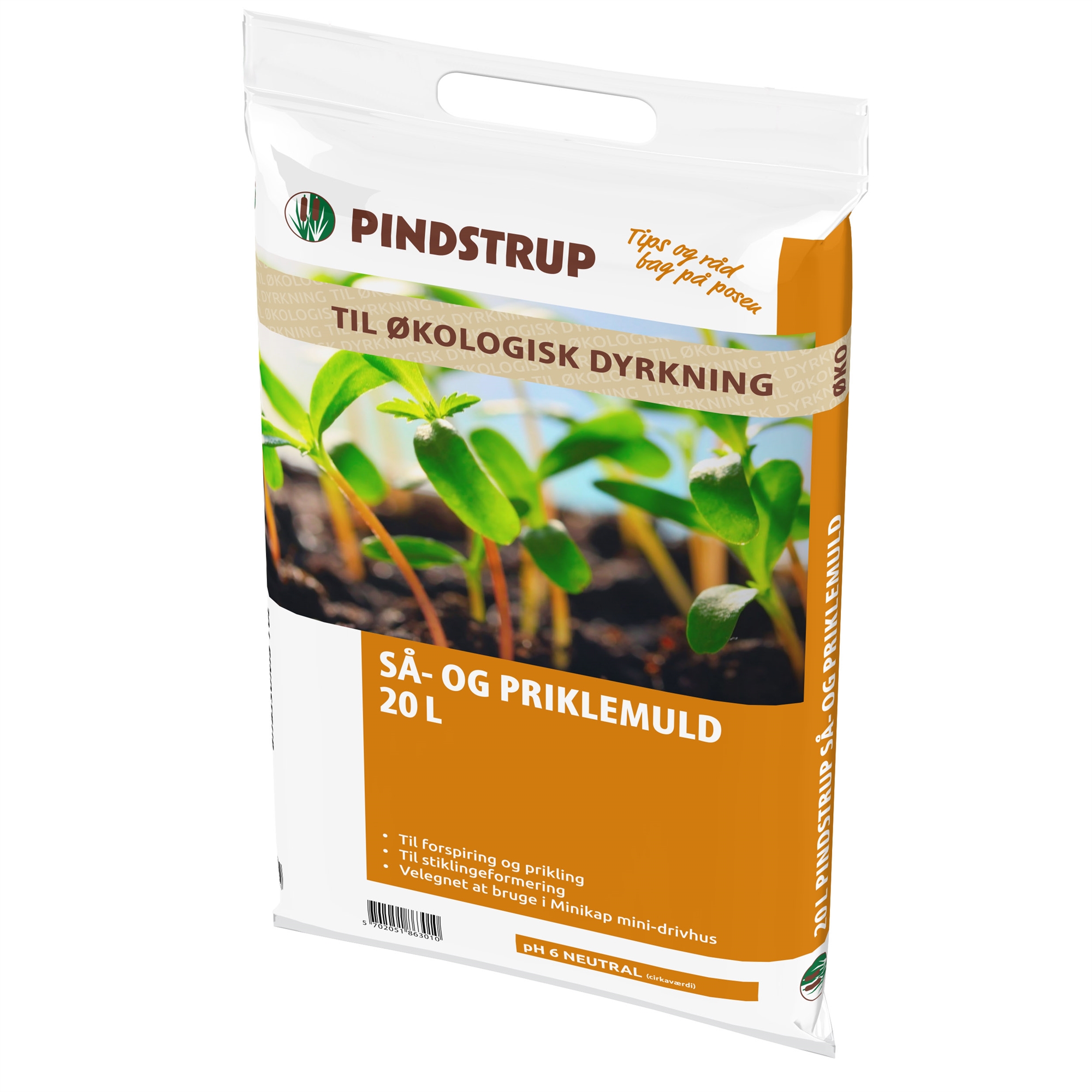 Pindstrup økologisk så- og priklemuld - 20 liter